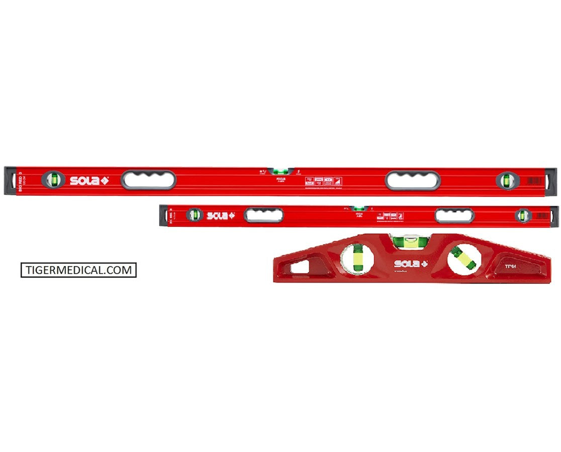 Sola Classic Level Set w/24" & 48" Box Level and 10" Torpedo Level ...
